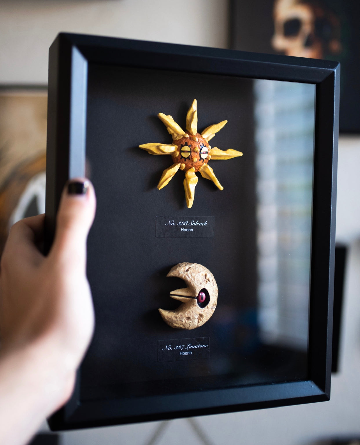 Solrock & Lunatone Pokémon Taxidermy - 8x10 Shadow box [Vault Item ...